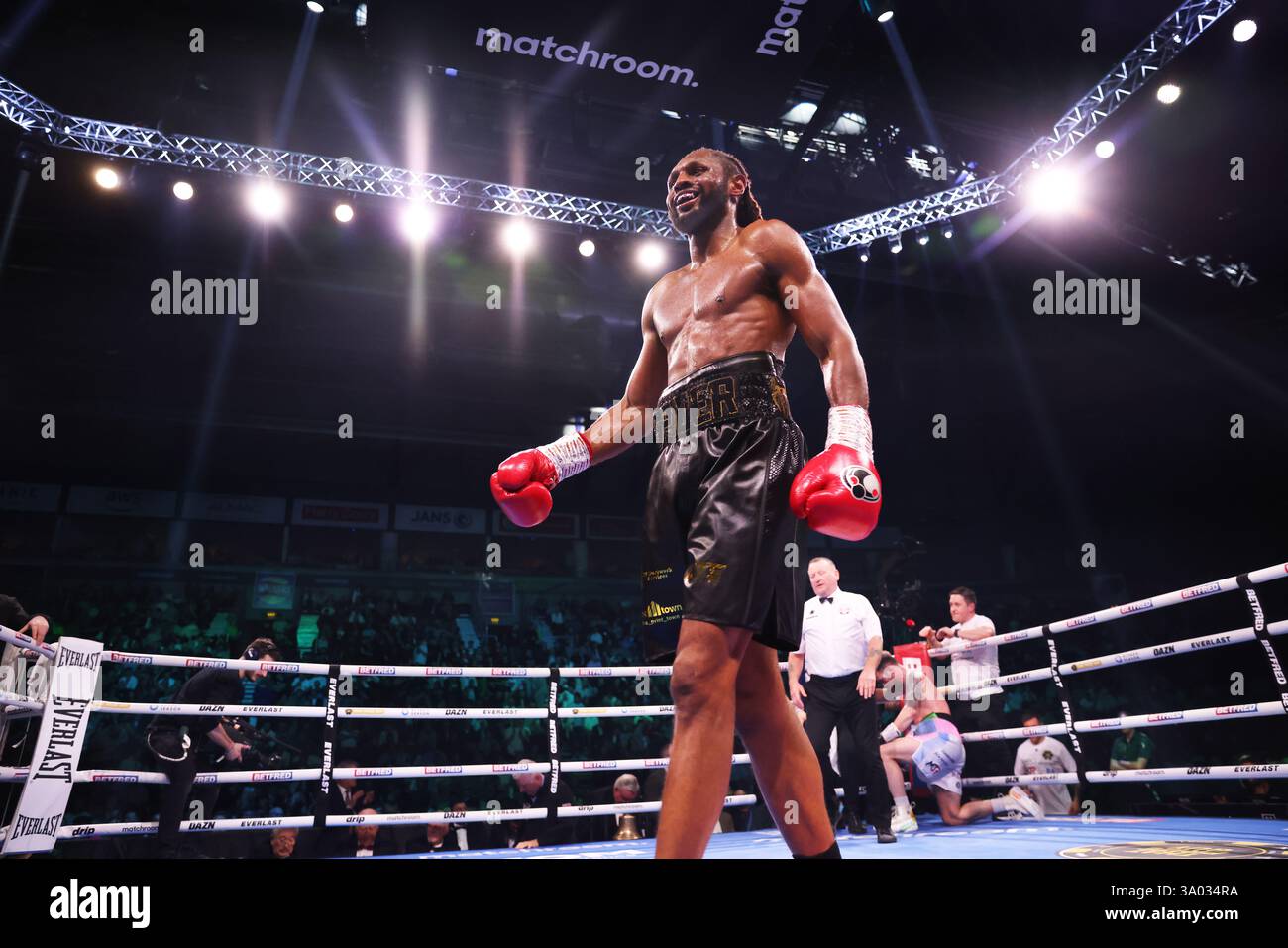 Craig Richards celebrates after stopping Padraig McCrory during their ...