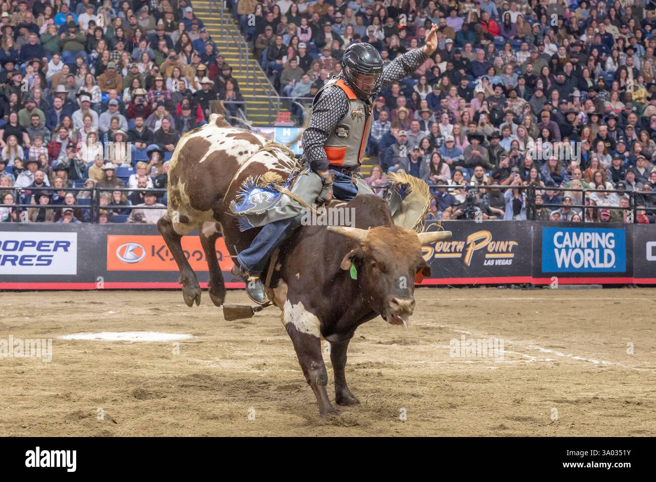 Zane Cook rides Rodeo Ray during the Professional Bull Riders (PBR ...