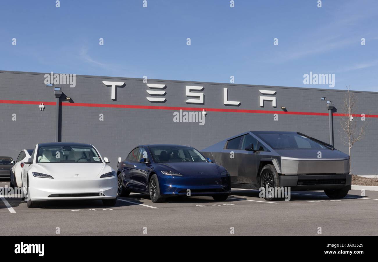 Indianapolis - February 28, 2025: Tesla EV electric vehicle Service ...