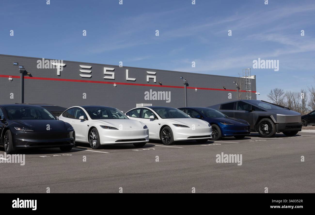 Indianapolis - February 28, 2025: Tesla EV electric vehicle Service ...
