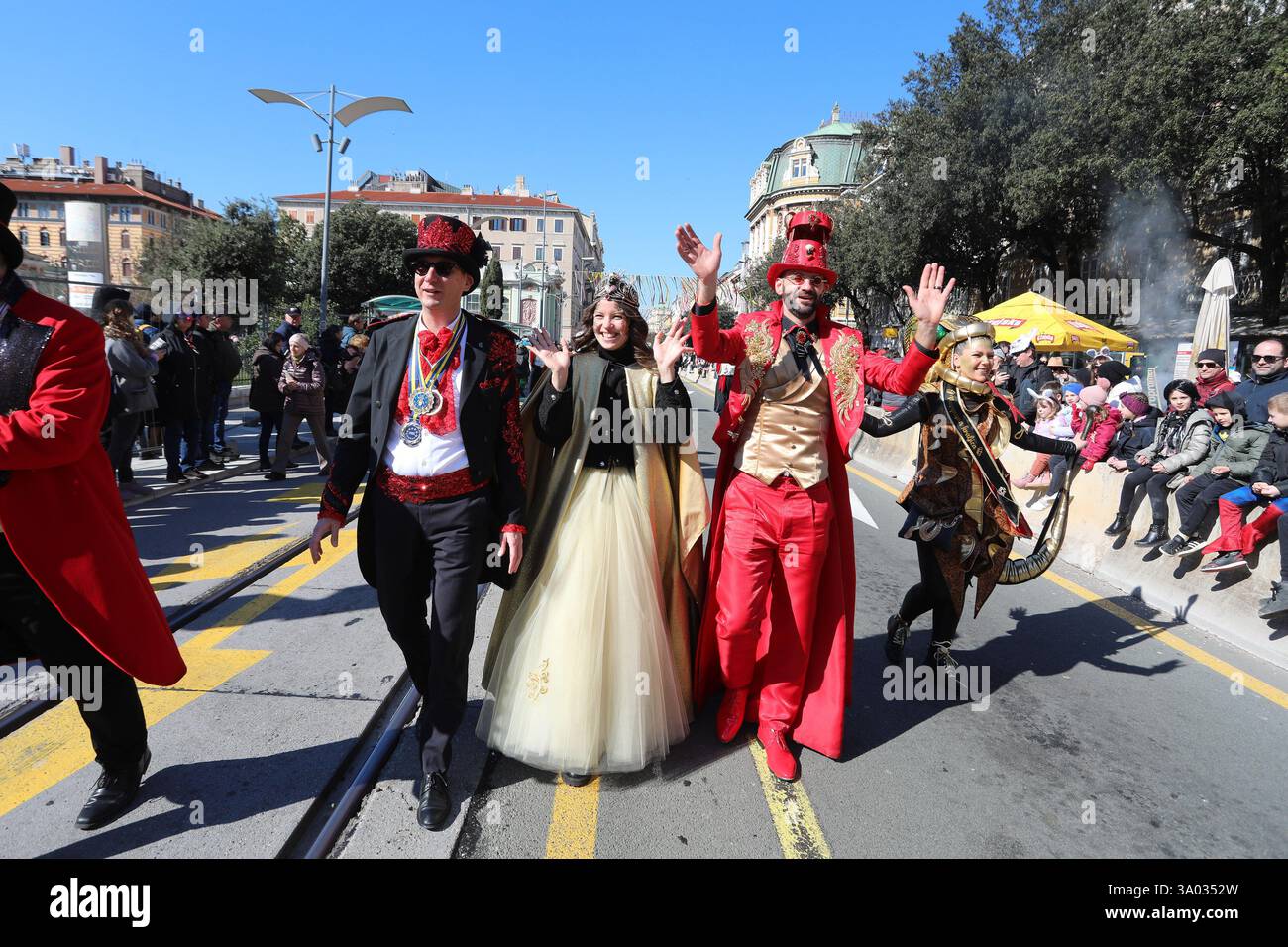 Rijeka, Croatia. 02nd Mar, 2025. Masks at the international parade of ...