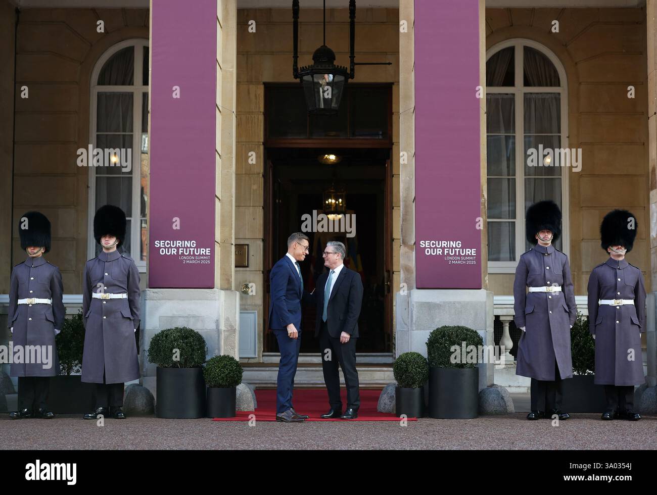 Prime Minister Sir Keir Starmer (right) welcomes Finland's President ...