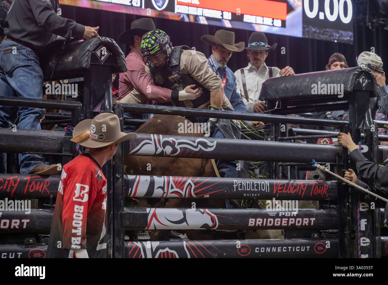 Bridgeport, United States. 01st Mar, 2025. Ramon De Lima rides Wildfire ...