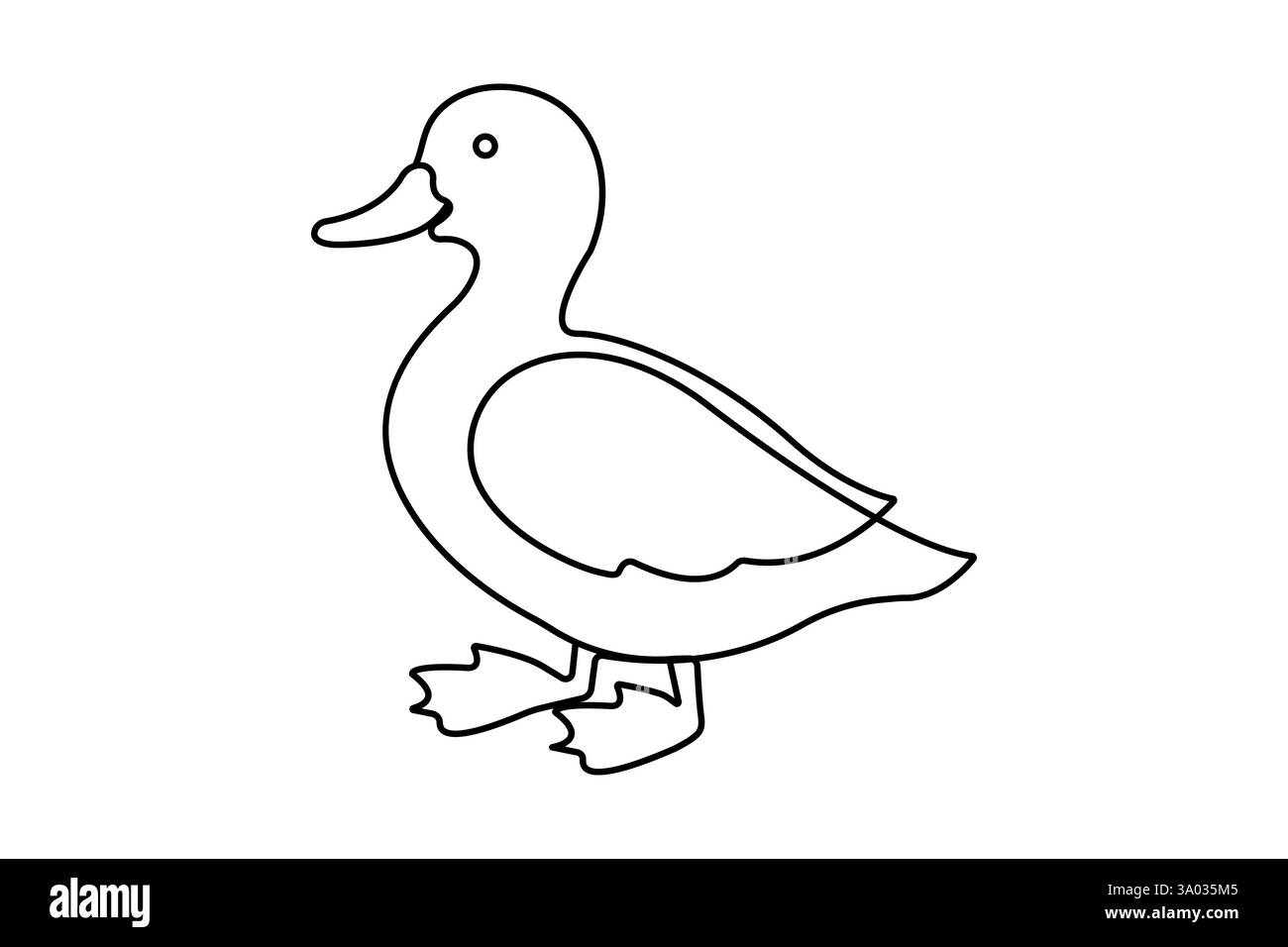 Duck continuous one line drawing with outline vector illustration Stock ...