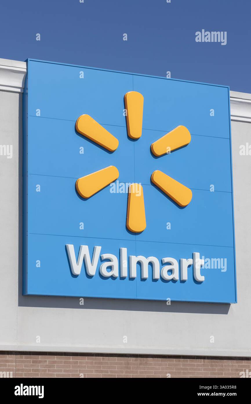 Avon - February 23, 2025: Walmart discount retailer. Walmart offers ...