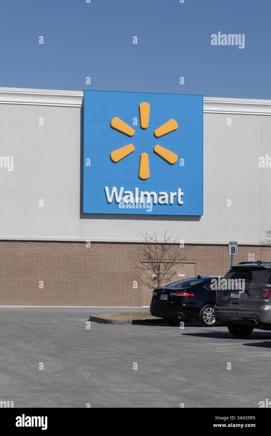 Avon - February 23, 2025: Walmart discount retailer. Walmart offers ...