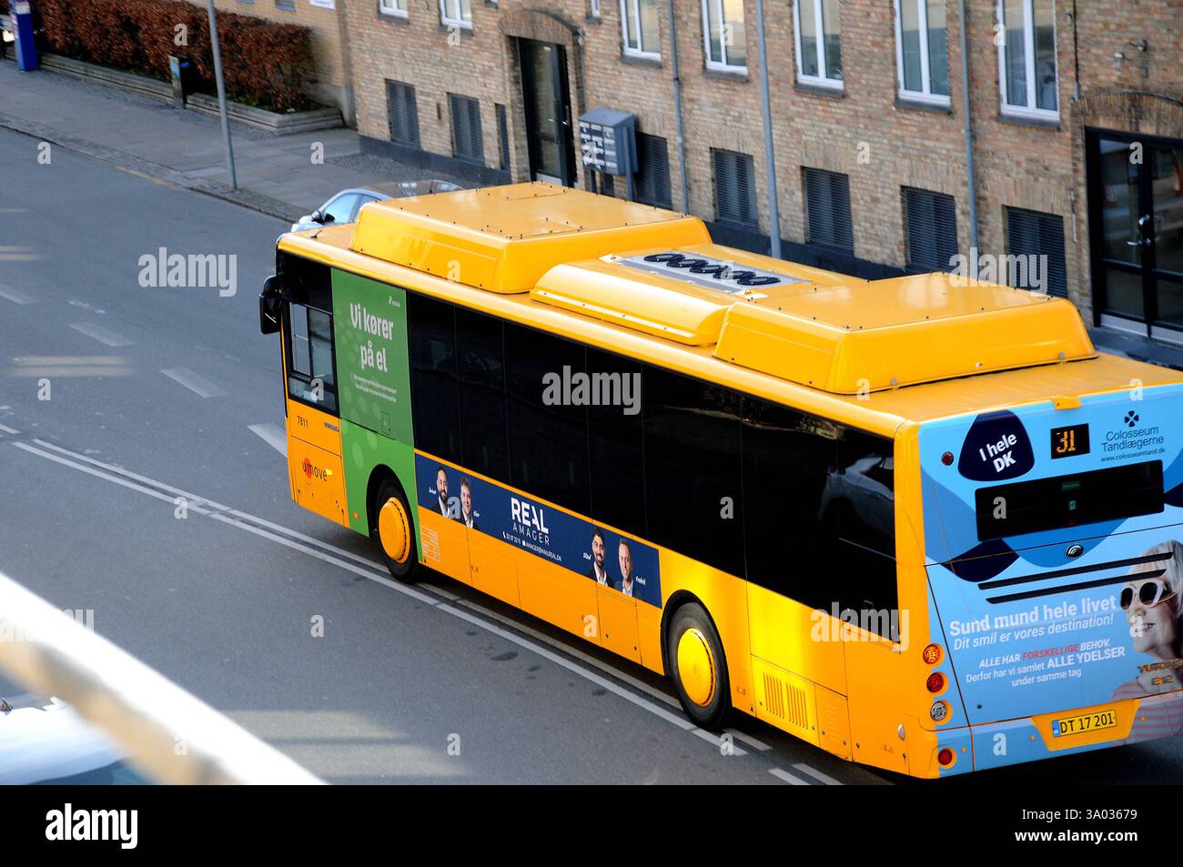 Copenhagen/ DenmarK/02 MARCH 2025/ this public bus runs on green energy ...
