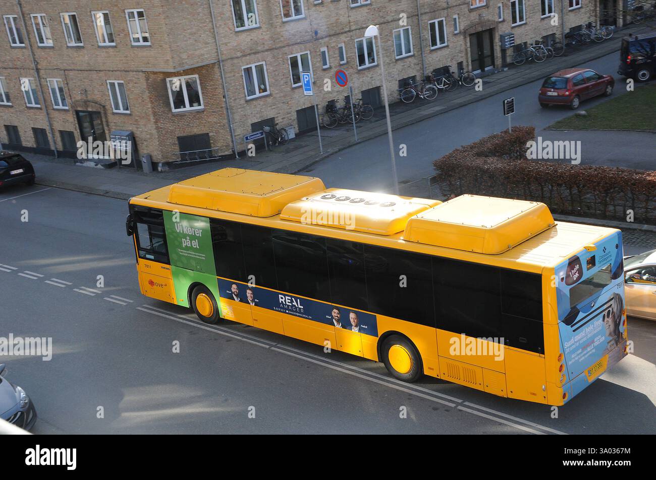 Copenhagen/ DenmarK/27 JANUARY 2025/ this public bus runs on green ...