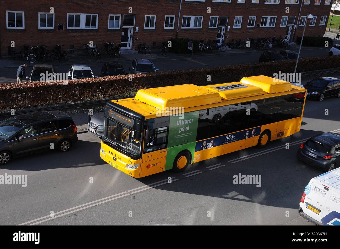 Copenhagen/ DenmarK/02 MARCH 2025/ this public bus runs on green energy ...