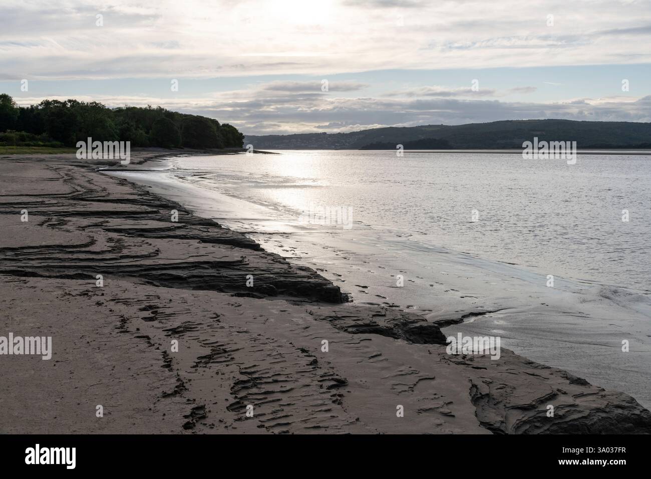 Low tide on the estuary of the river Kent at Arnside, Cumbria, England ...