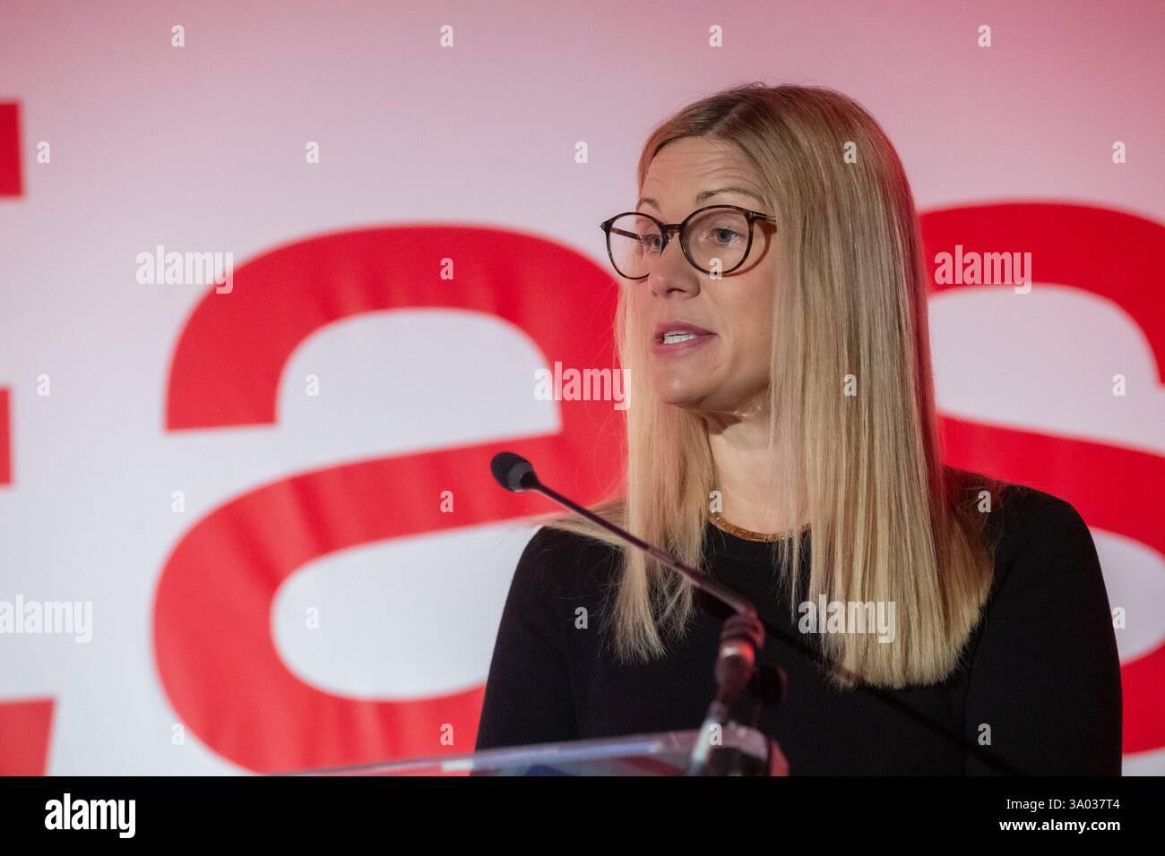 Ellie Reeves MP, Chair of the Labour Party, speaking at the East ...
