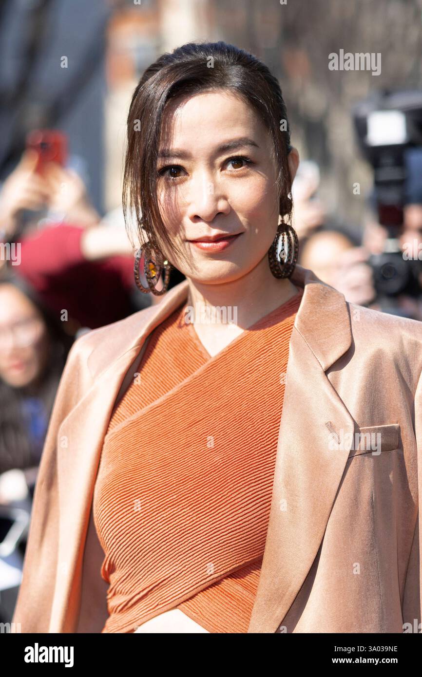 Milan, Italy. 02nd Mar, 2025. Charmaine Sheh arrives to Arani's fashion ...