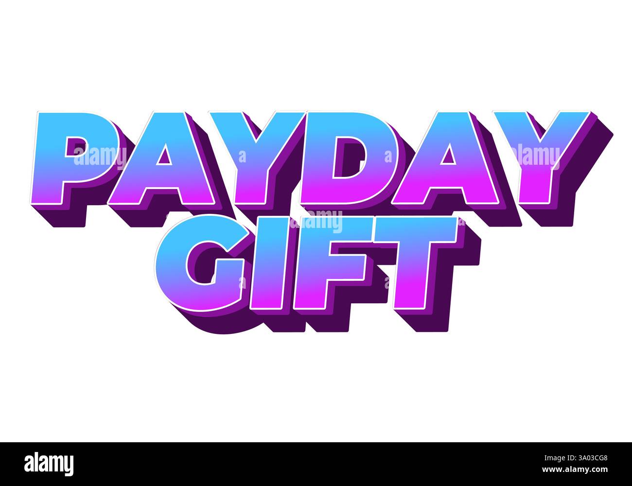 Payday gift. Text effect design for promotional banner with white ...