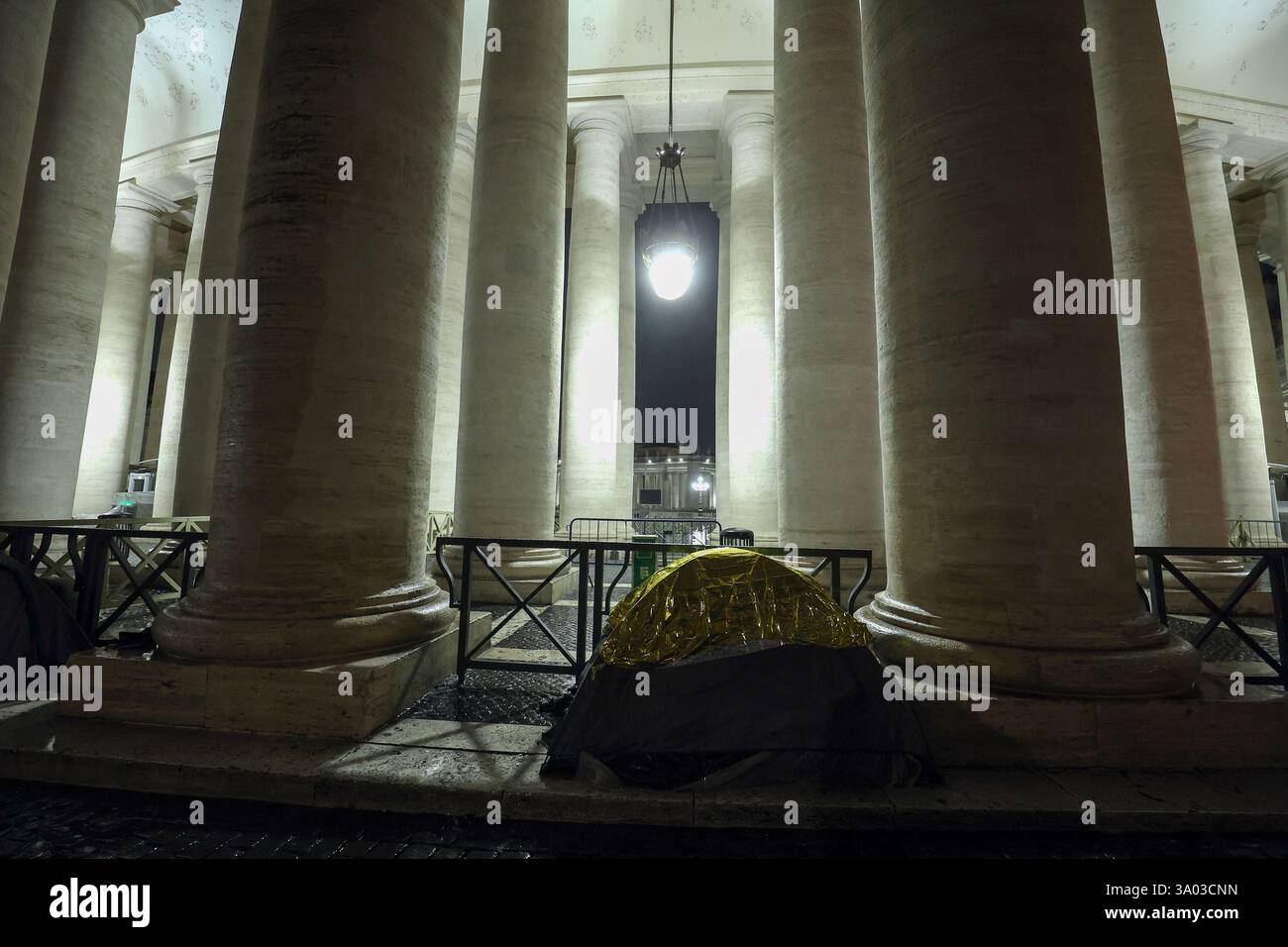 Vatican, Italy. 01st Mar, 2025. The tents of the homeless people seen ...
