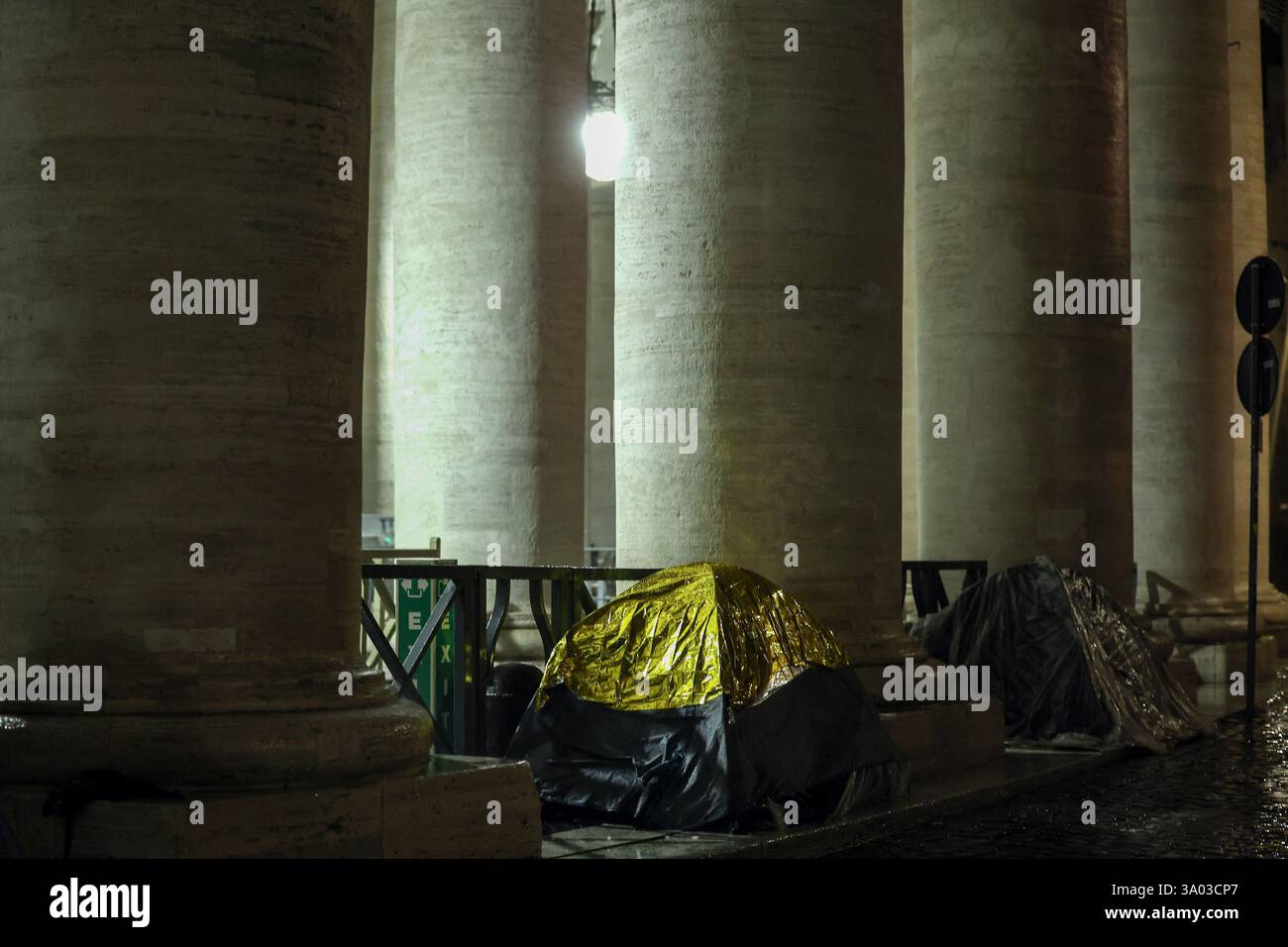 Vatican, Italy. 01st Mar, 2025. The tents of the homeless people seen ...