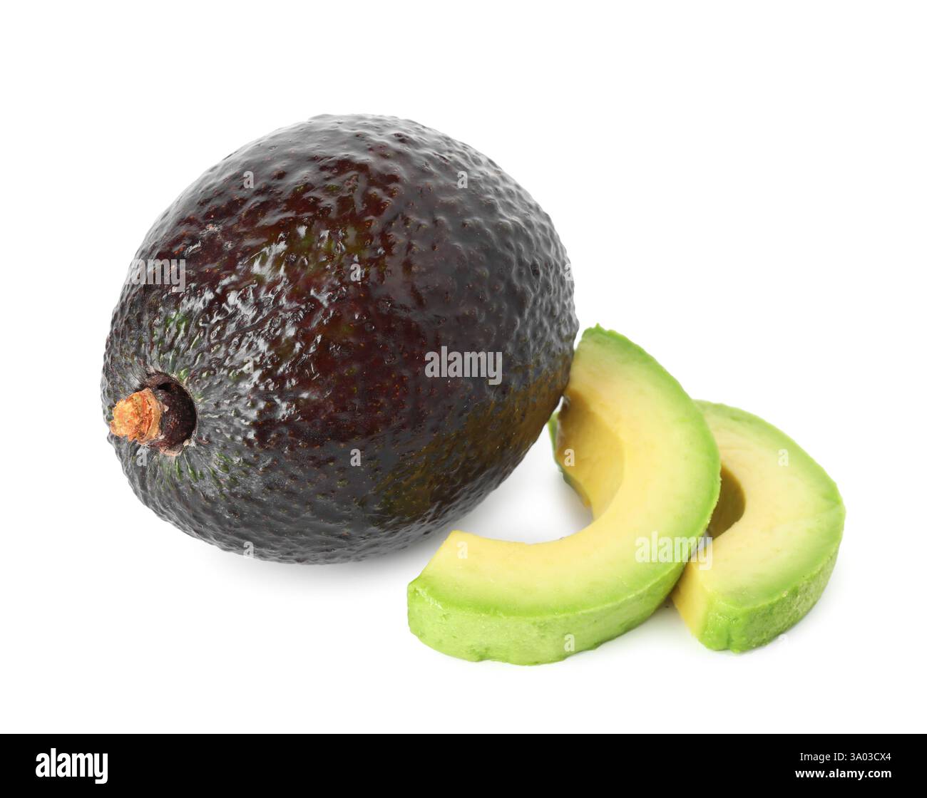 Whole and cut avocados isolated on white Stock Photo - Alamy