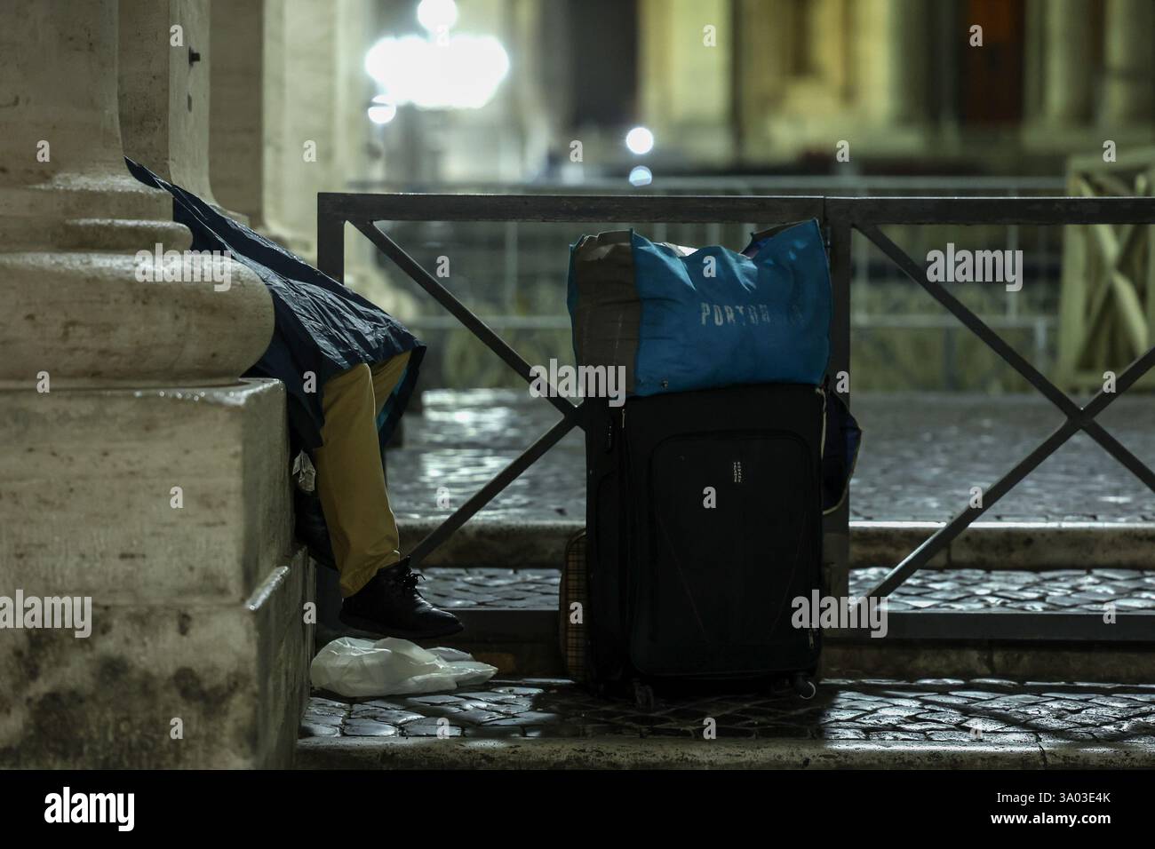 Vatican, Italy. 01st Mar, 2025. A tent of the homeless person seen ...