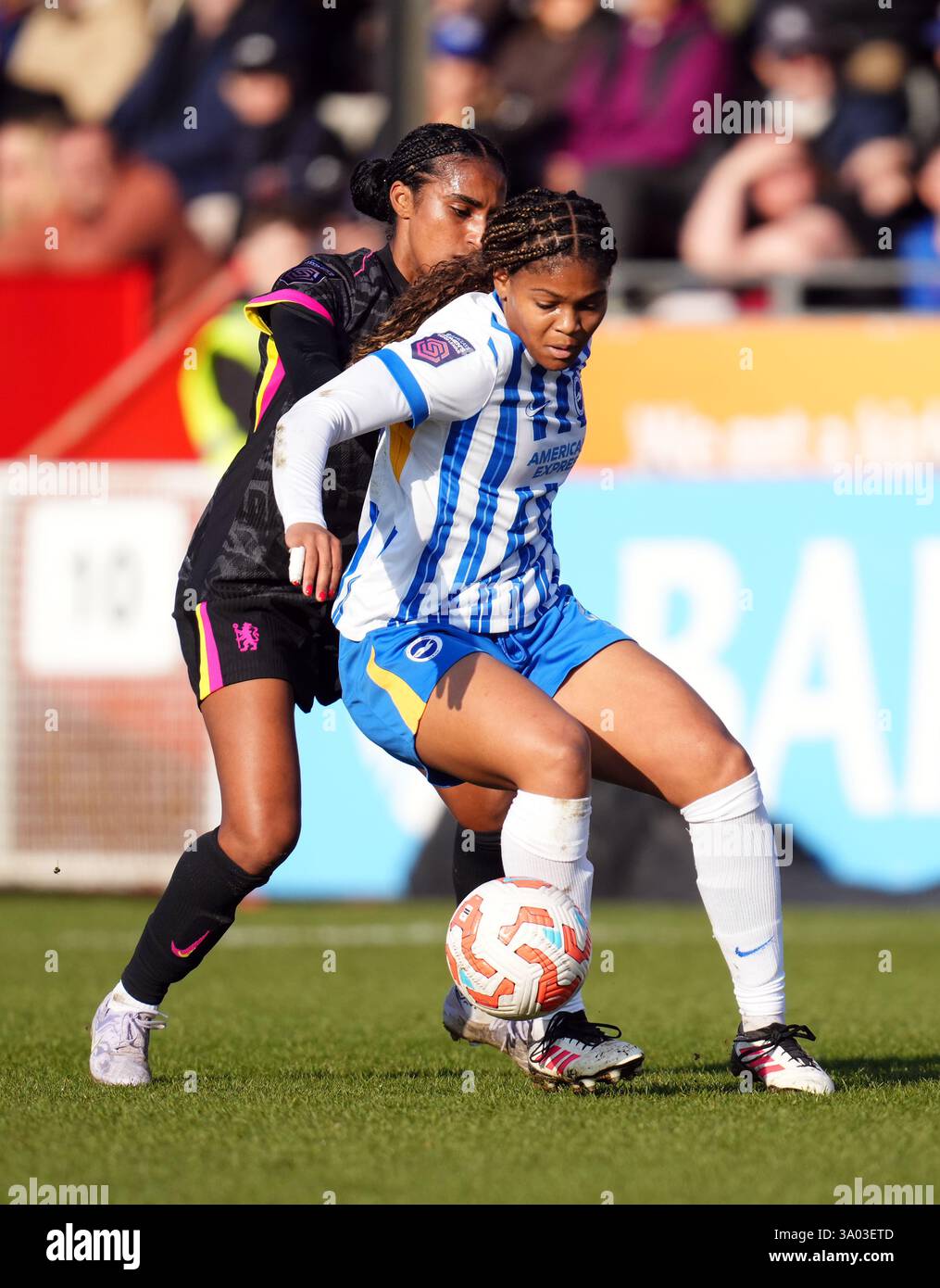 Brighton and Hove Albion's Madison Haley and Chelsea's Naomi Girma ...