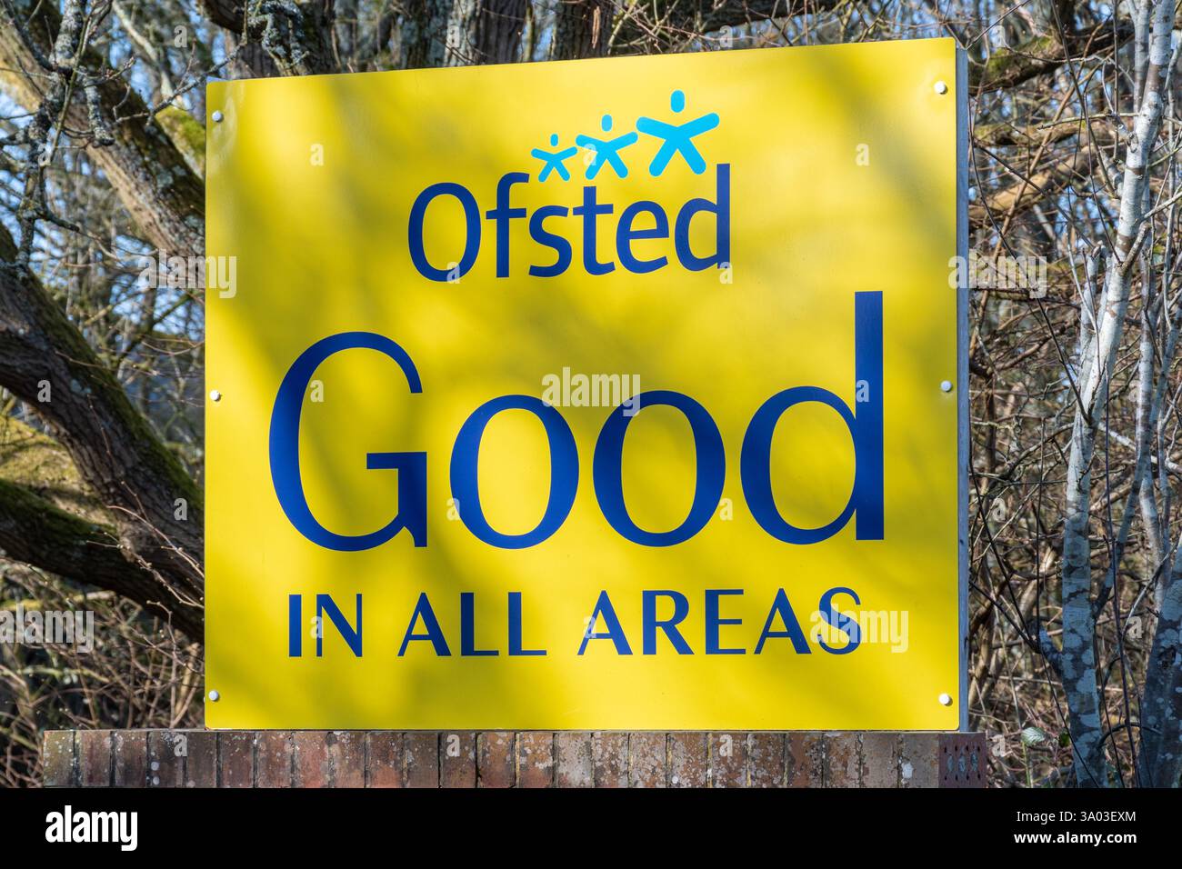 Ofsted Good in all Areas, sign outside school in Surrey, England, UK ...