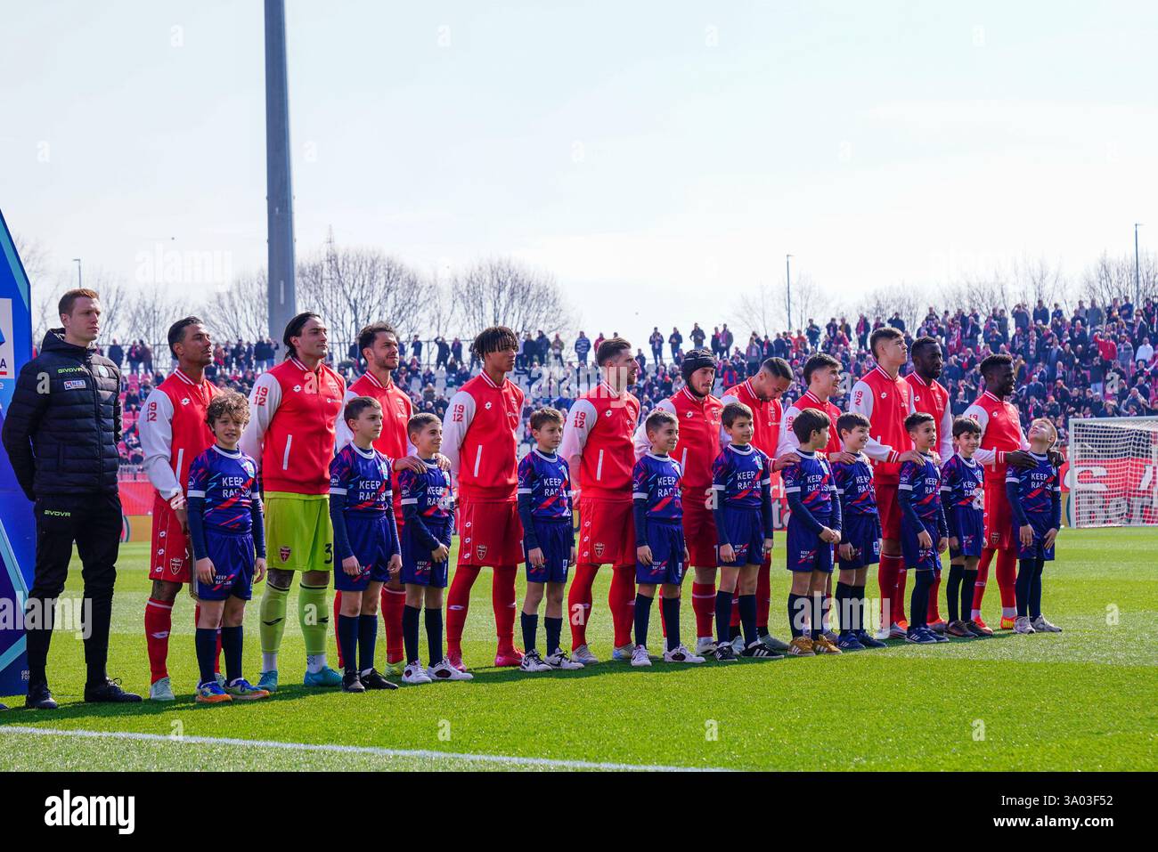Monza, Italy. 02nd Mar, 2025. AC Monza line up during AC Monza vs ...