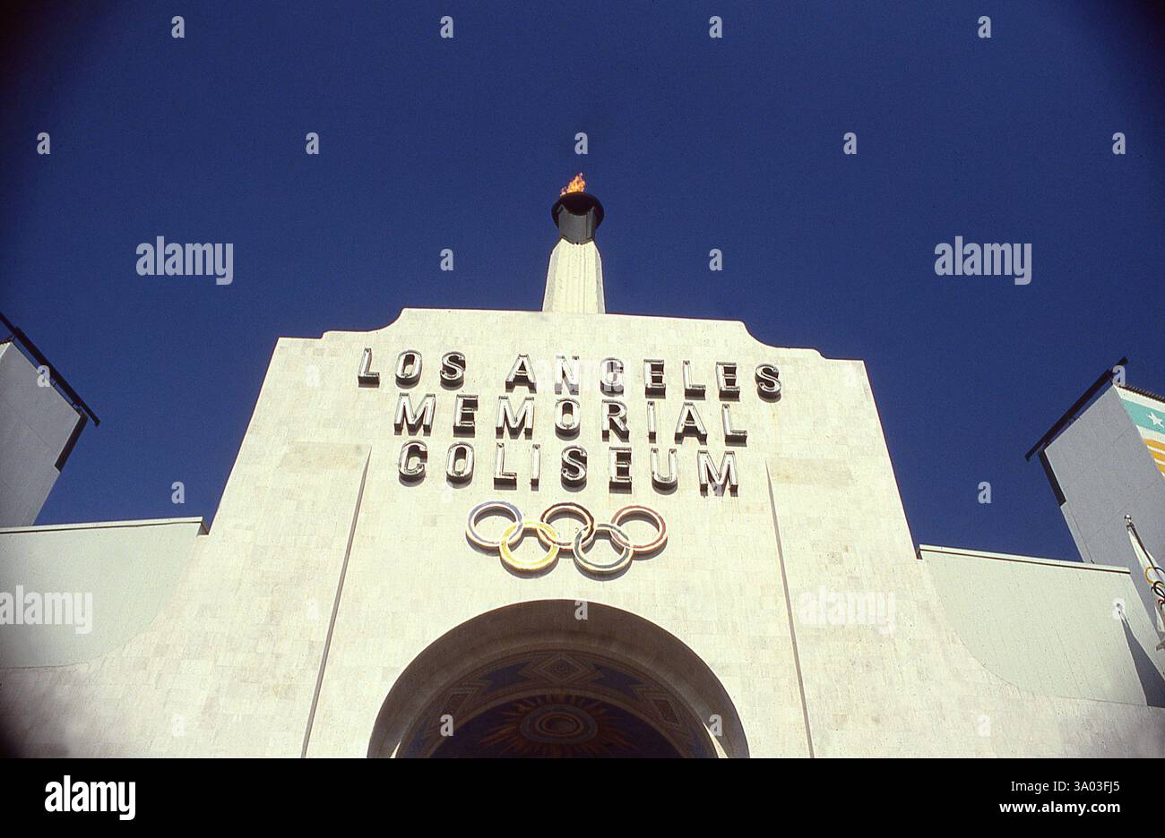 Los Angeles, California, USA, 1984. Entrance to the L. A. Coliseum ...