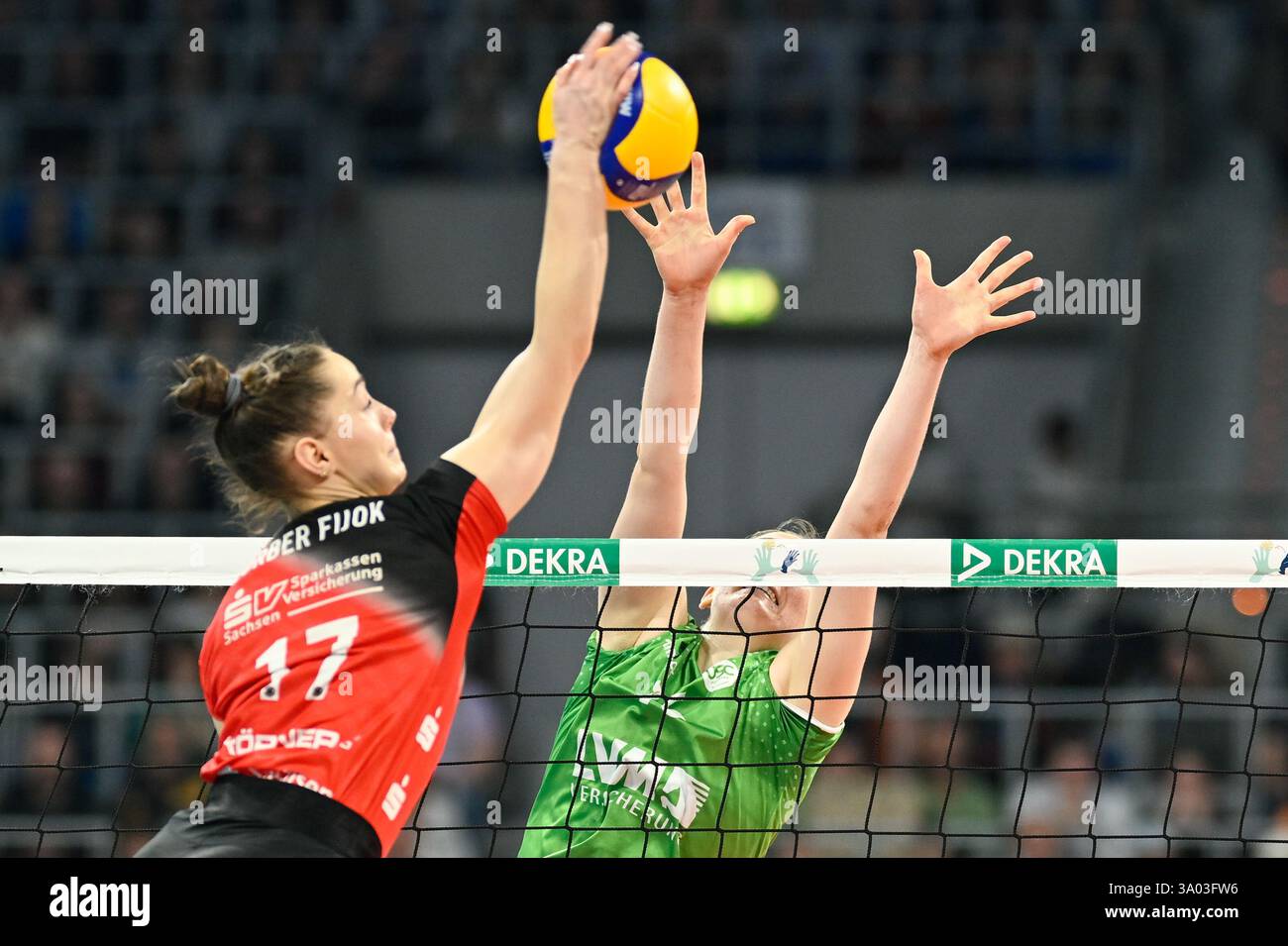 02 March 2025, Baden-Württemberg, Mannheim: Volleyball, Women: DVV Cup ...