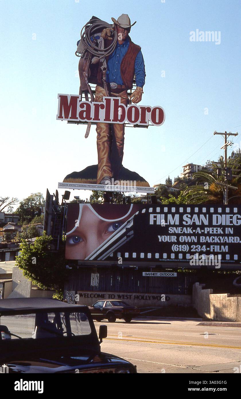 Los Angeles, CA, USA, approx. 1992. Large roadside advertisement in ...