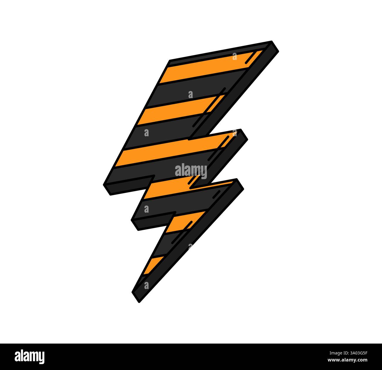 Cartoon groovy lightning Halloween symbol. Isolated vector retro hippie ...