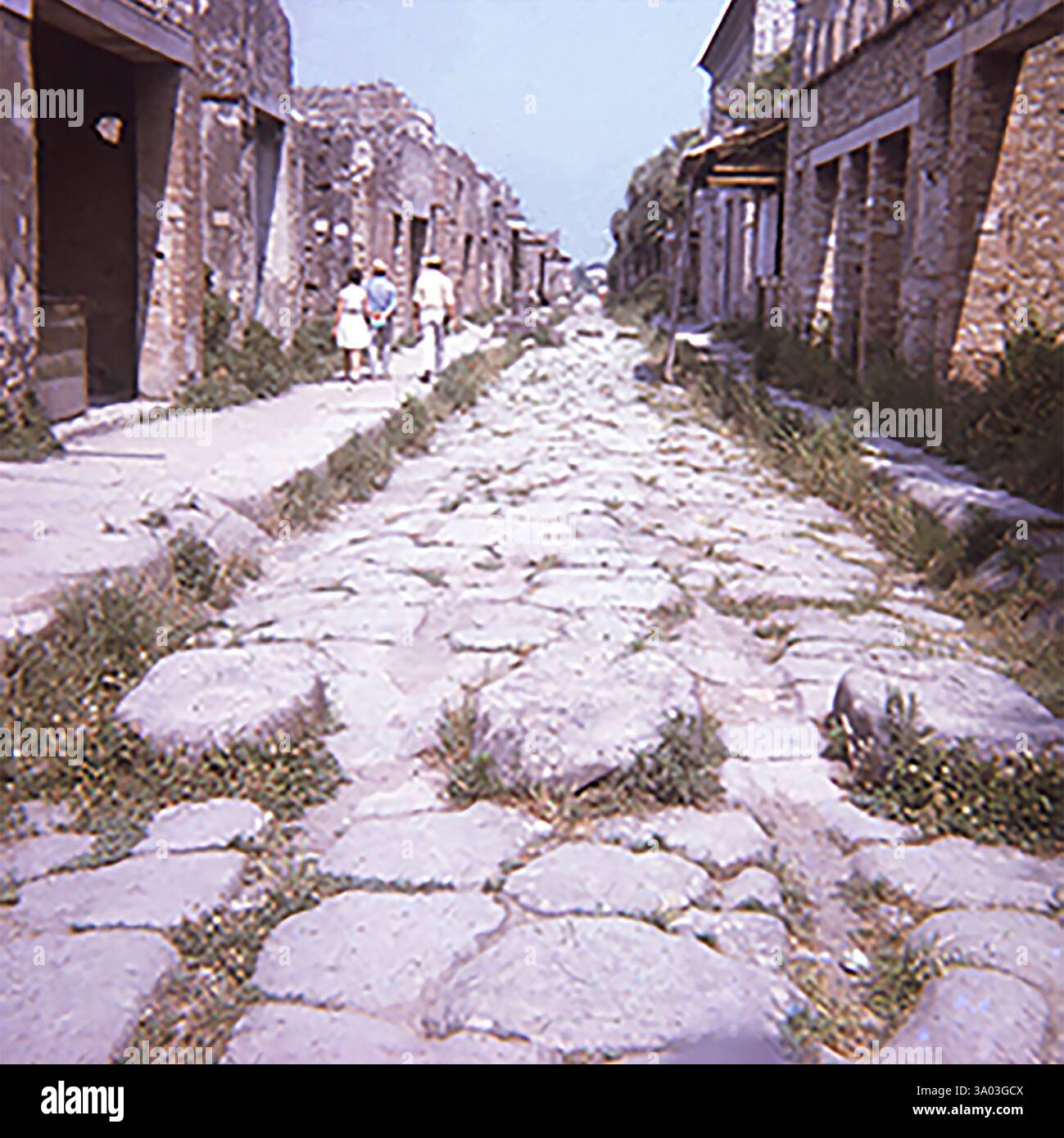 This photo dates to 19870 and shows an excavated street in Pompeii ...