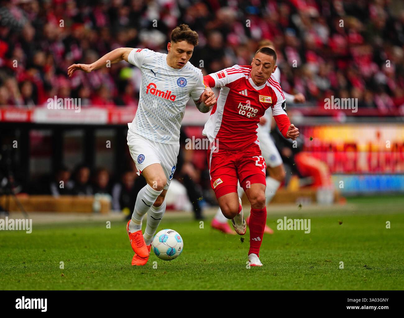 March 02 2025: Nicolai Remberg of Holstein Kiel and Marin Ljubicic of 1 ...