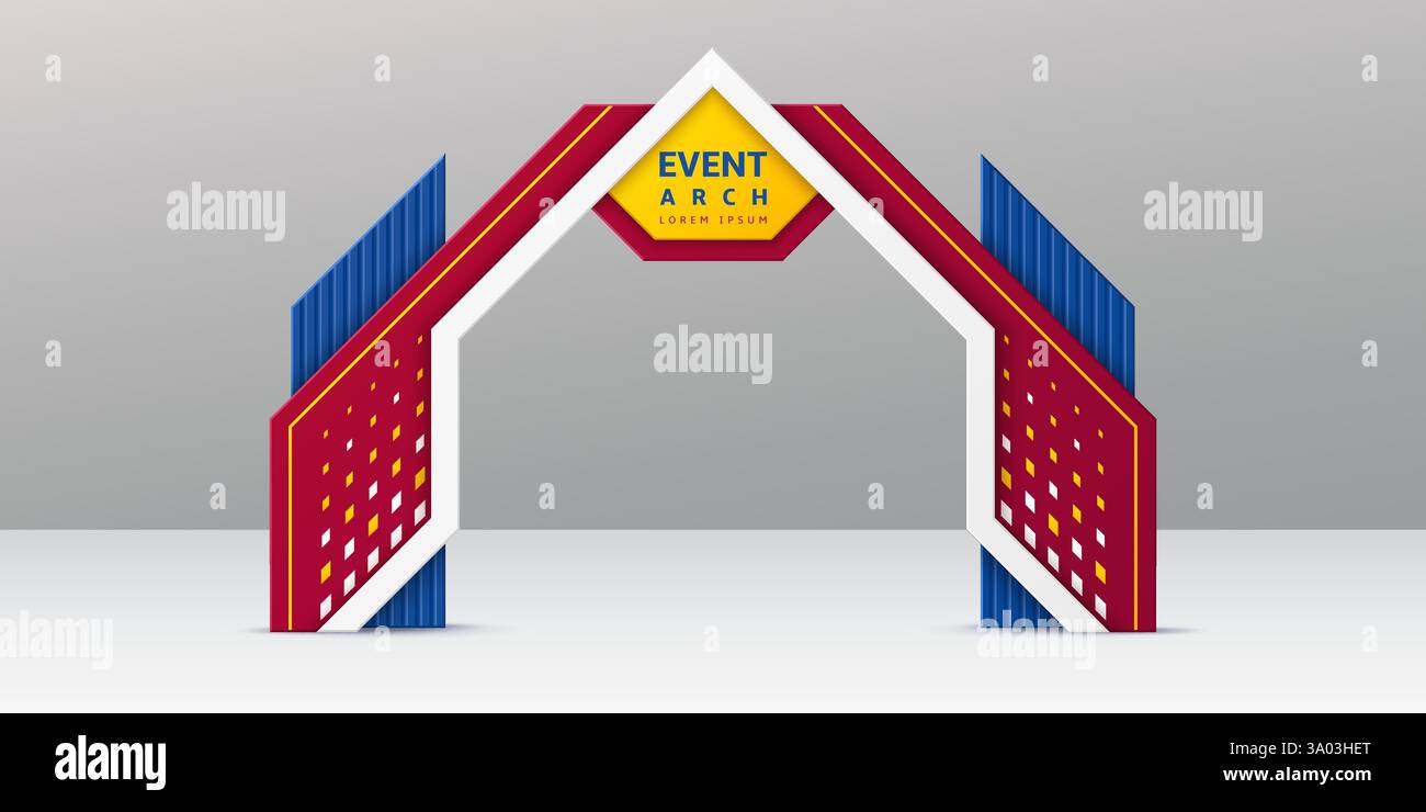 Exhibition event arch. Realistic 3d vector stylish structure for trade ...