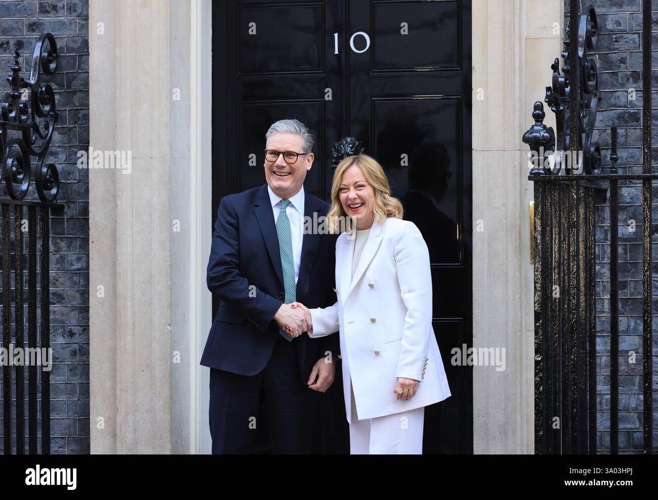 London, UK, 2nd March 2025. Italian PM Giorgia Meloni arrived at No. 10 ...