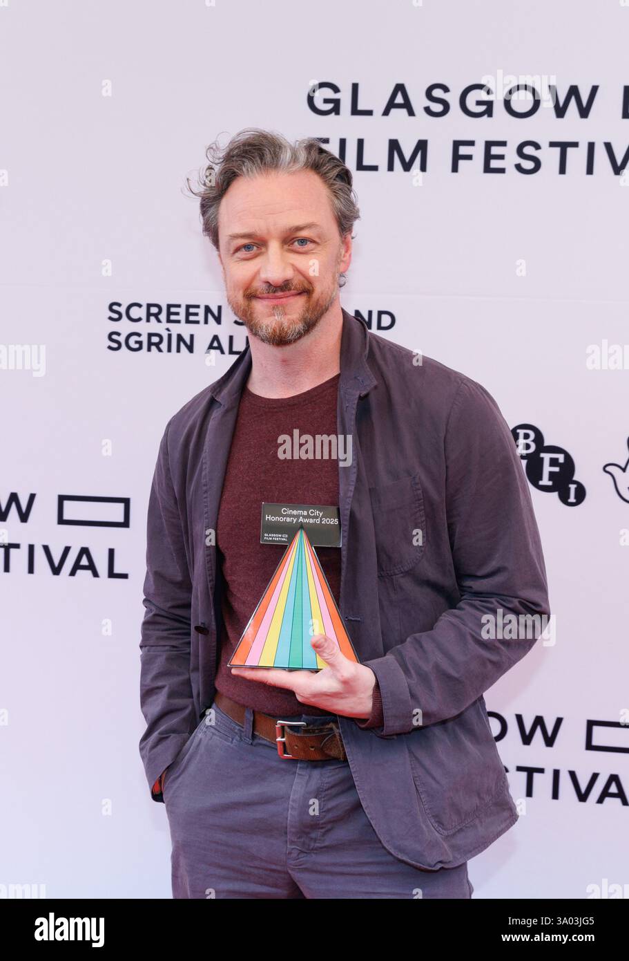 Actor James McAvoy with his Cinema City Honorary Award as he arrives at ...