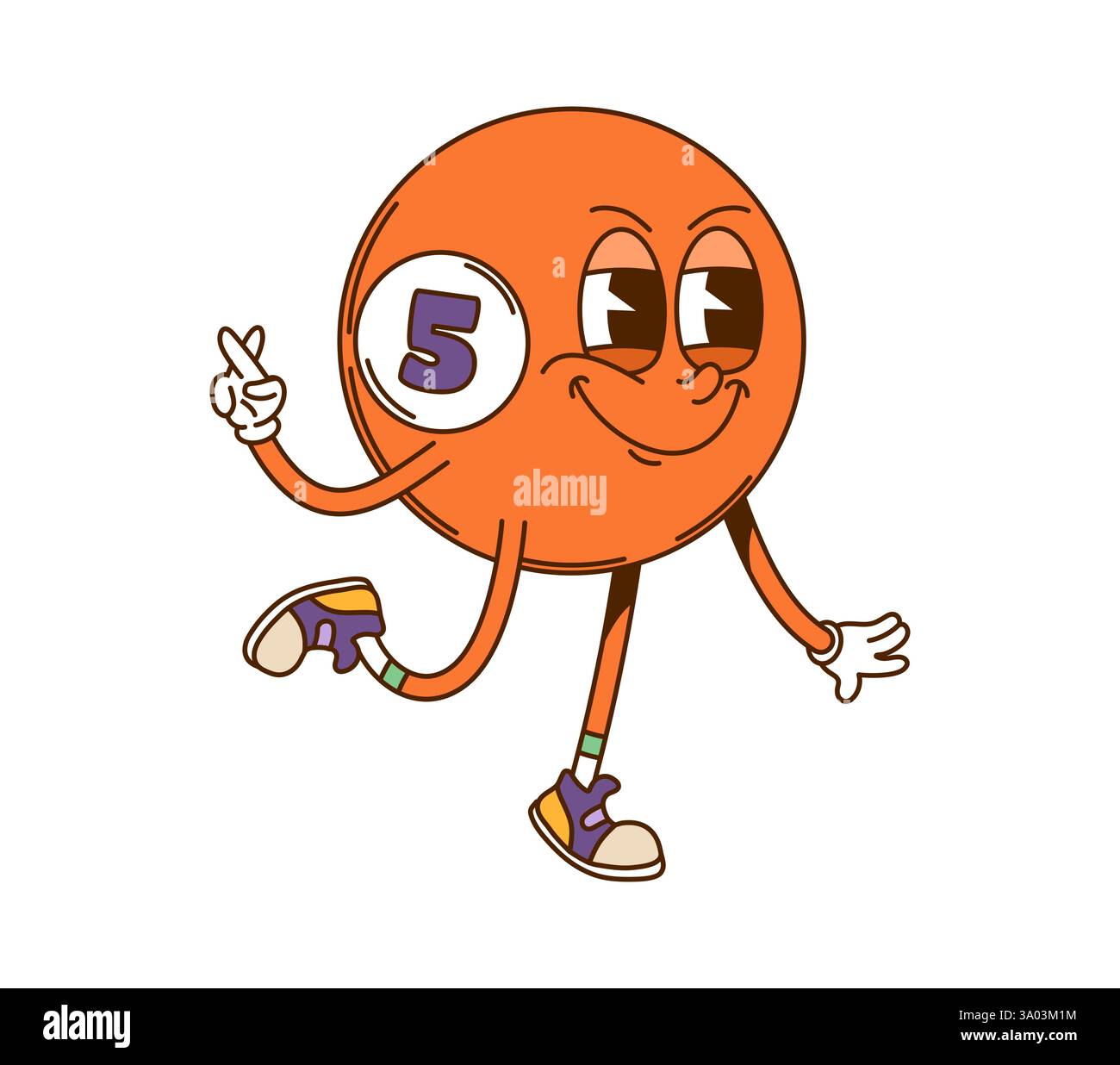 Cartoon retro groovy billiard ball sport character labeled with the ...