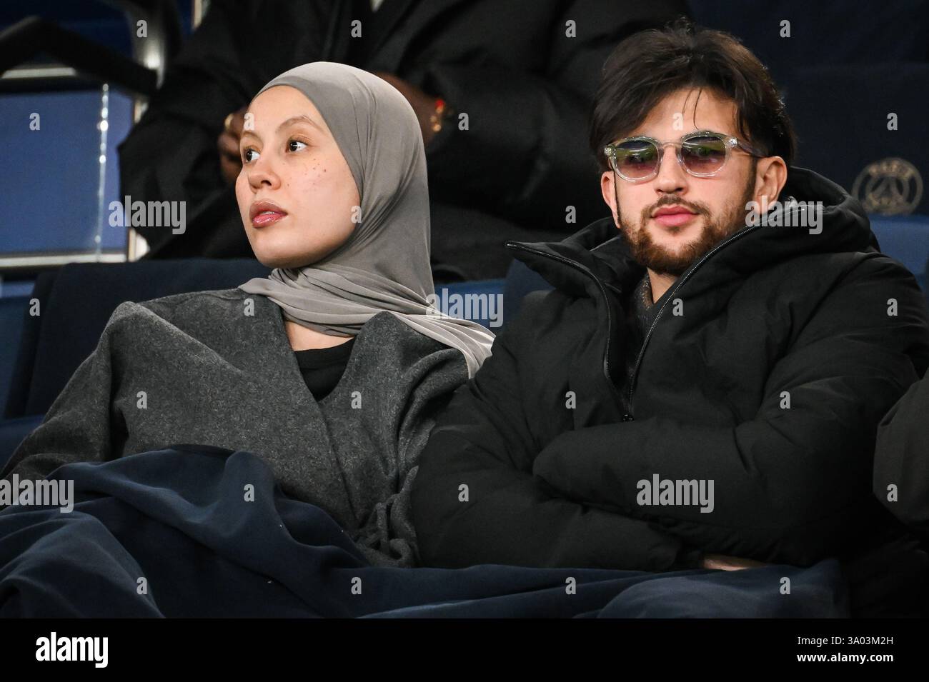 Riadh BELAICHE (Just Riadh) with his wife during the UEFA Champions League, Knockout phase play ...