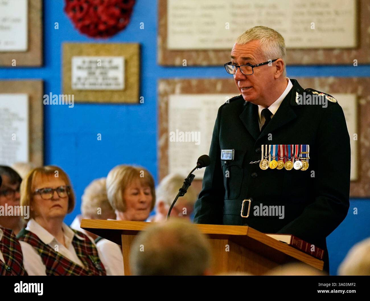 PSNI Cheif Constable Jon Boucher during the service at Sandys Street ...