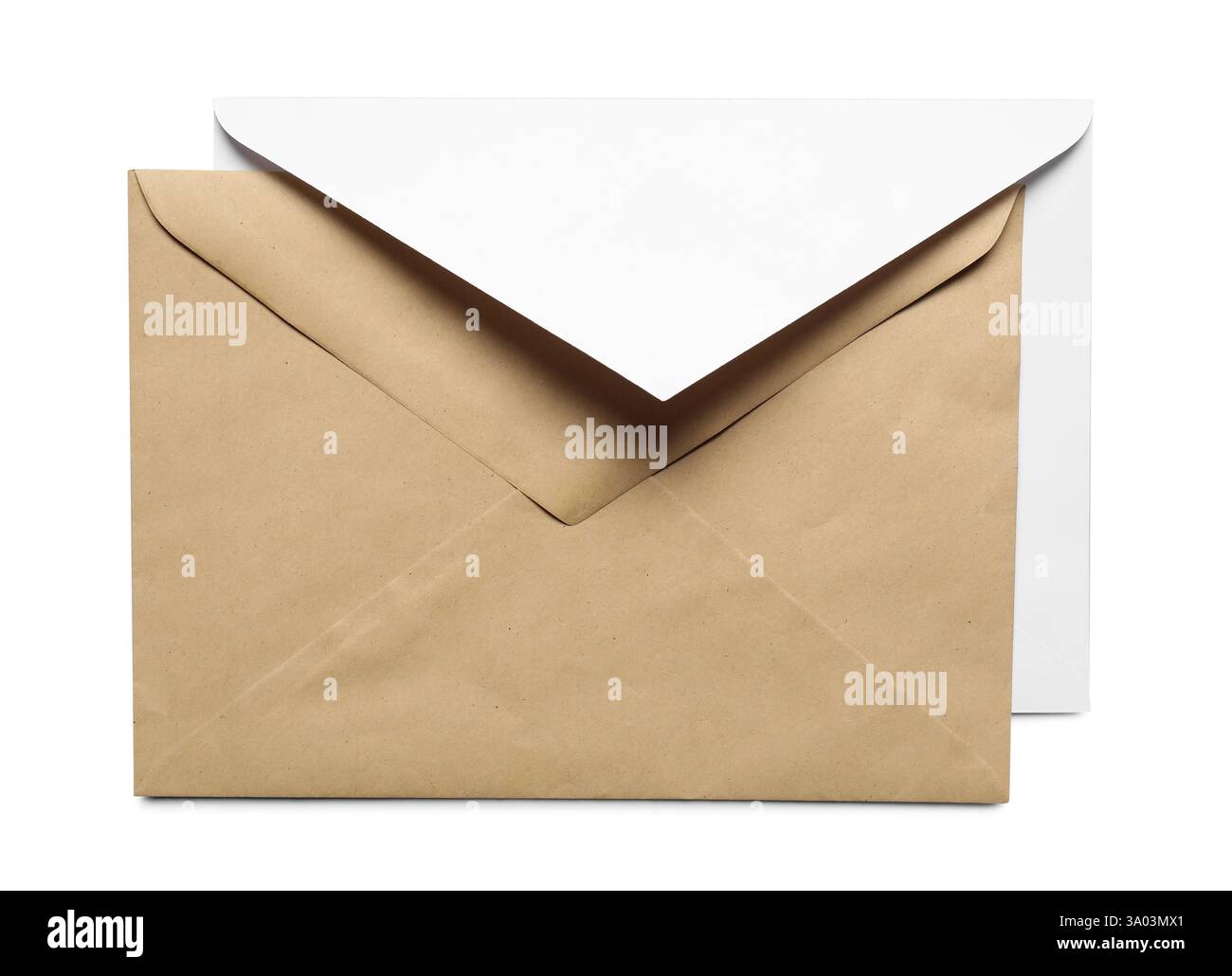 Envelopes isolated on white, top view. Mockup for design Stock Photo ...