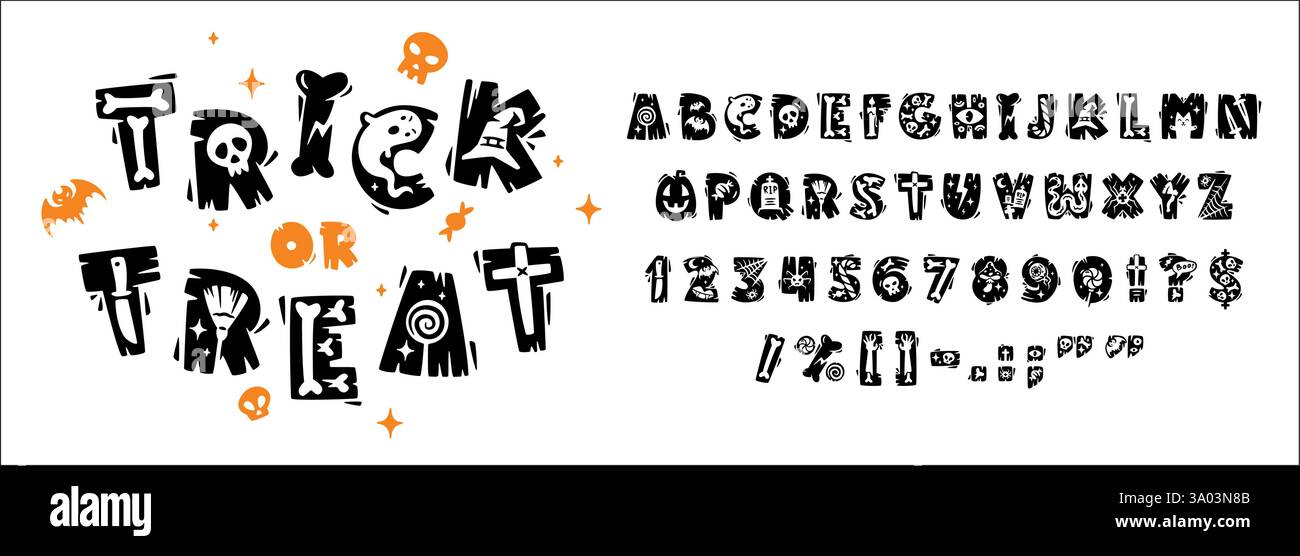 Happy Halloween mystery font, vintage scary type, creepy typeface ...