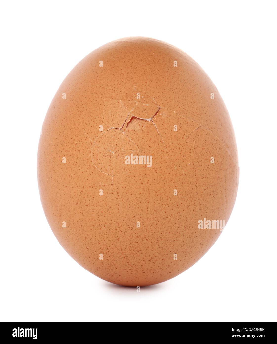 One egg with cracked shell isolated on white Stock Photo - Alamy