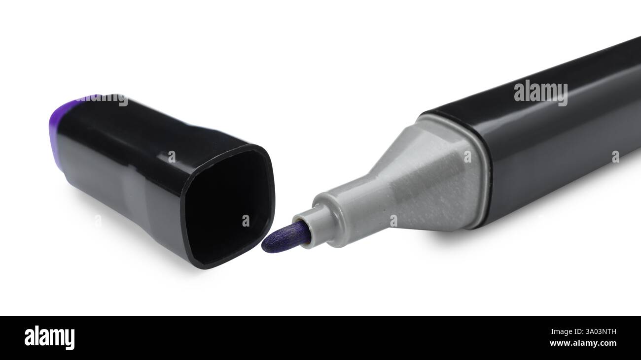 One color marker with cap isolated on white Stock Photo - Alamy