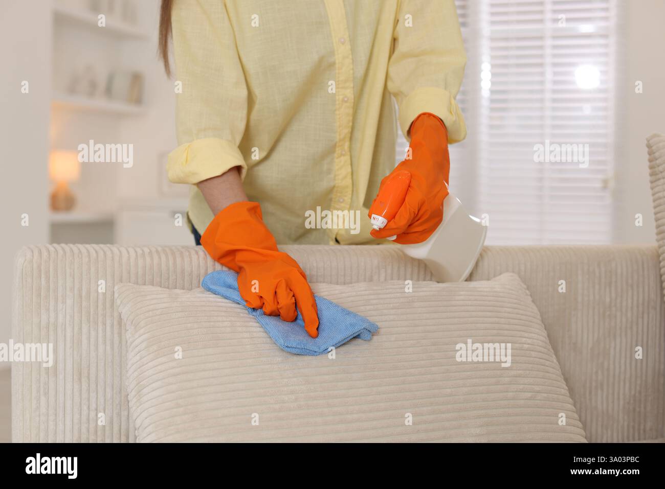 Cleaning service female gloves hi-res stock photography and images - Alamy
