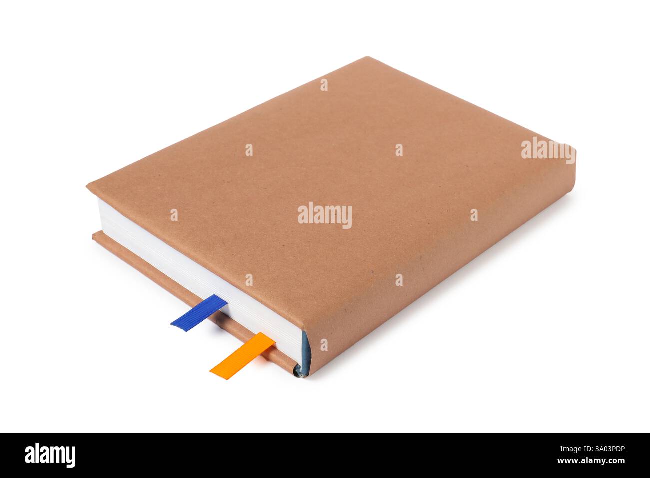 Book with ribbon bookmarks isolated on white Stock Photo - Alamy