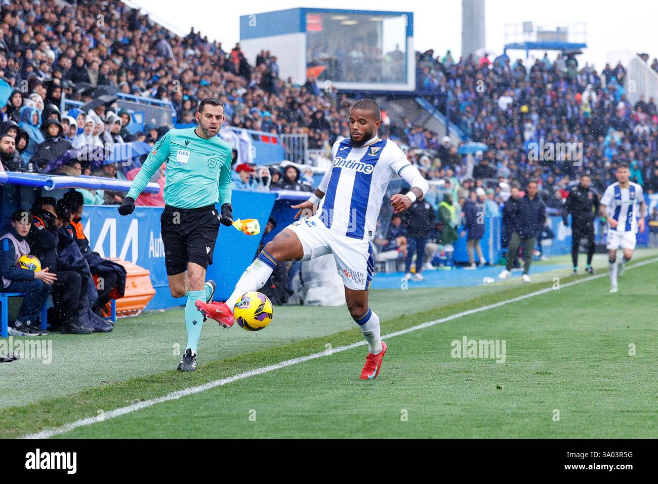 Valentin Rosier of CD Leganes in action during the Spanish League ...