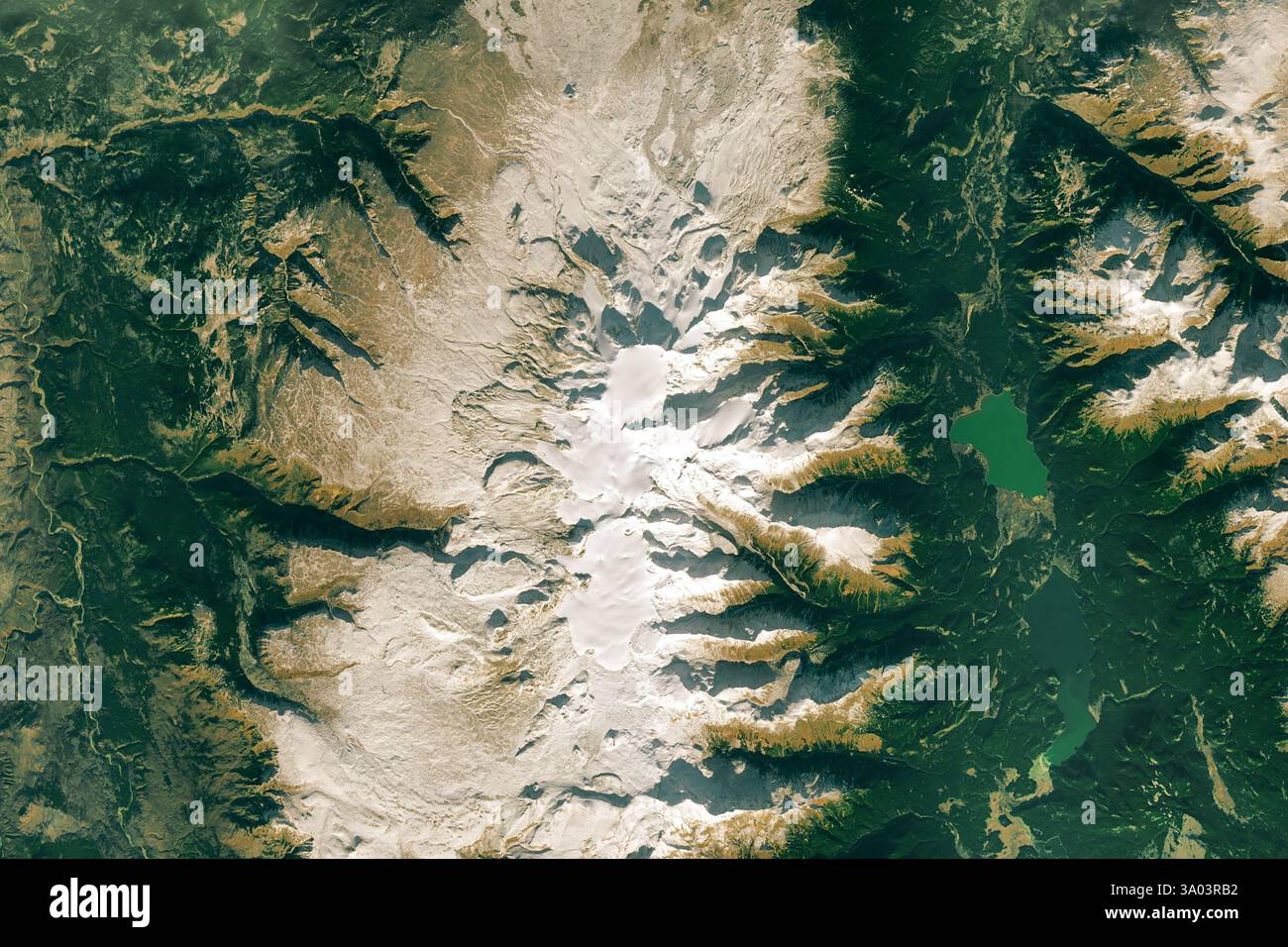 The Snowshoe Lava Field, with landmarks such as Coffee Crater and Cocoa ...