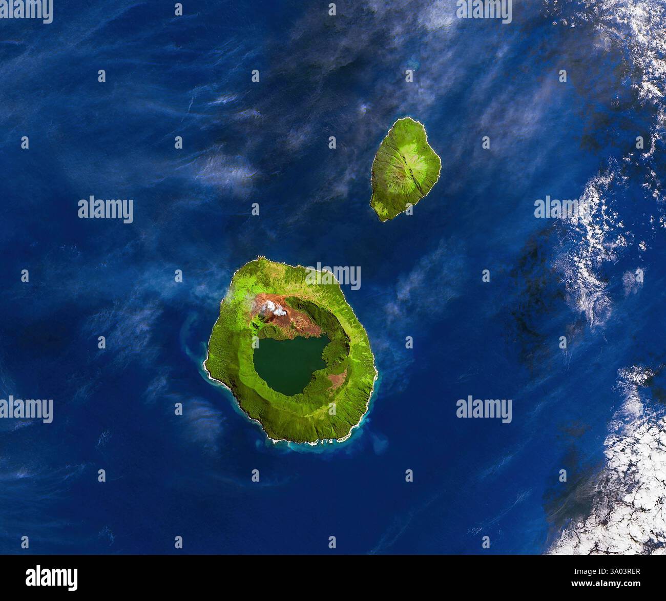 Tonga’s Ha‘apai island group, showing Tofua volcano and A plume of ...