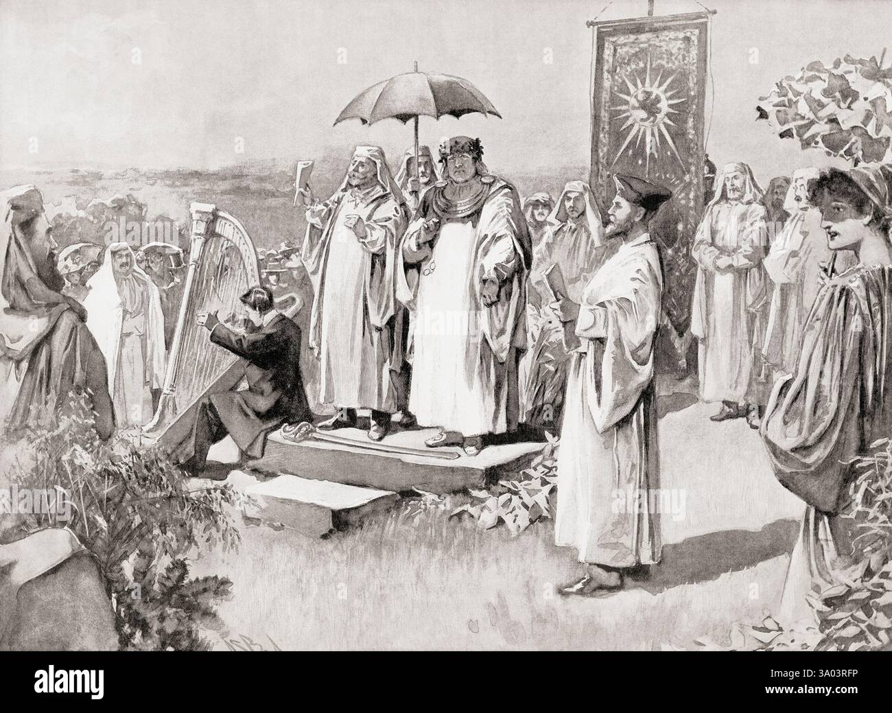 The Welsh National Eisteddfod at Newport, 1897. Singing the Welsh ...