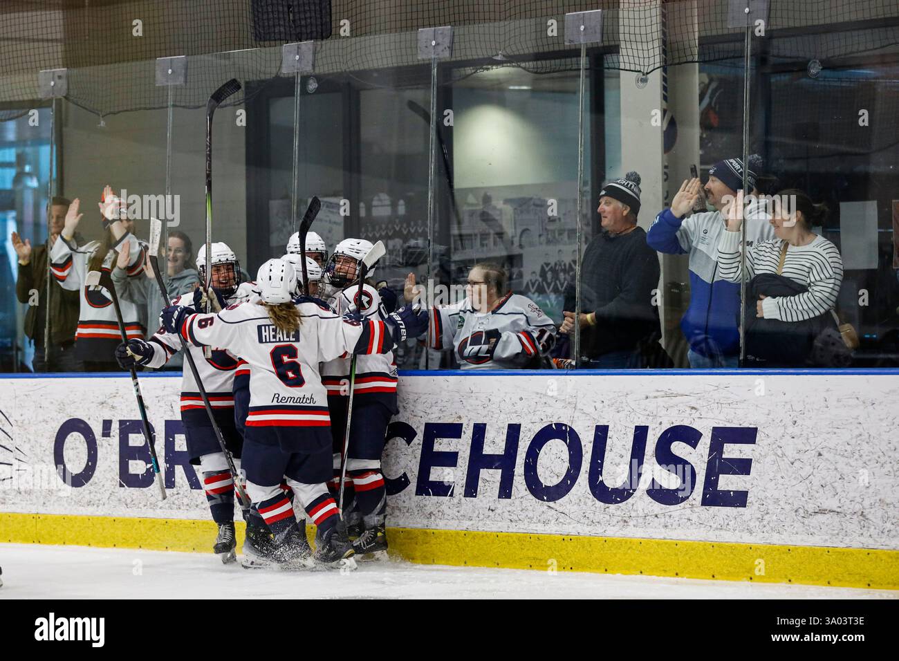 Melbourne, Australia. 02nd Mar, 2025. Melbourne Ice players celebrate ...