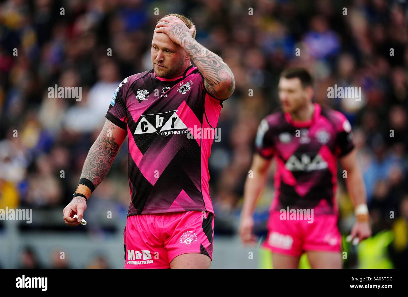 Castleford Tigers' Joe Westerman (left) reacts during the Betfred Super ...