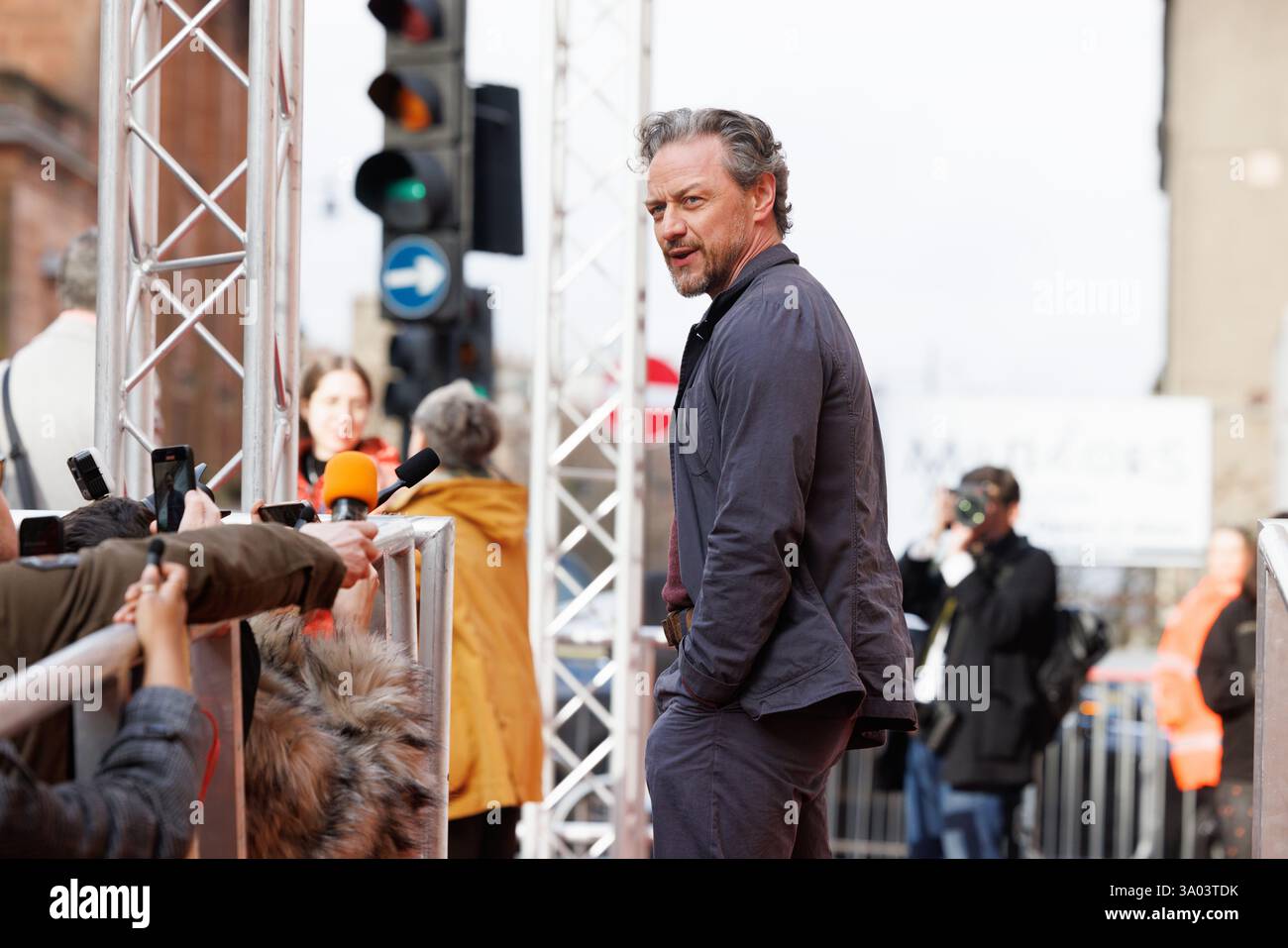 Actor James McAvoy arriving at the Glasgow Film Theatre, Rose Street ...