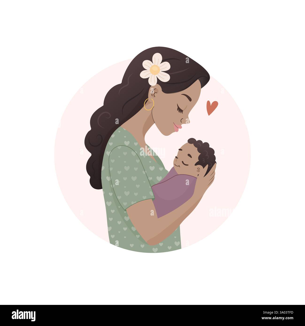 Mother's Day Art black Mom Holding Newborn Baby with Love Stock Vector Image & Art - Alamy